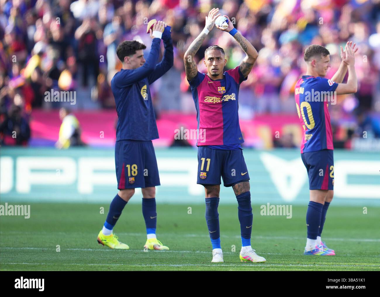Barcelona, Spain. 12th May, 2025. Raphael Dias Belloli Raphinha, Pau ...