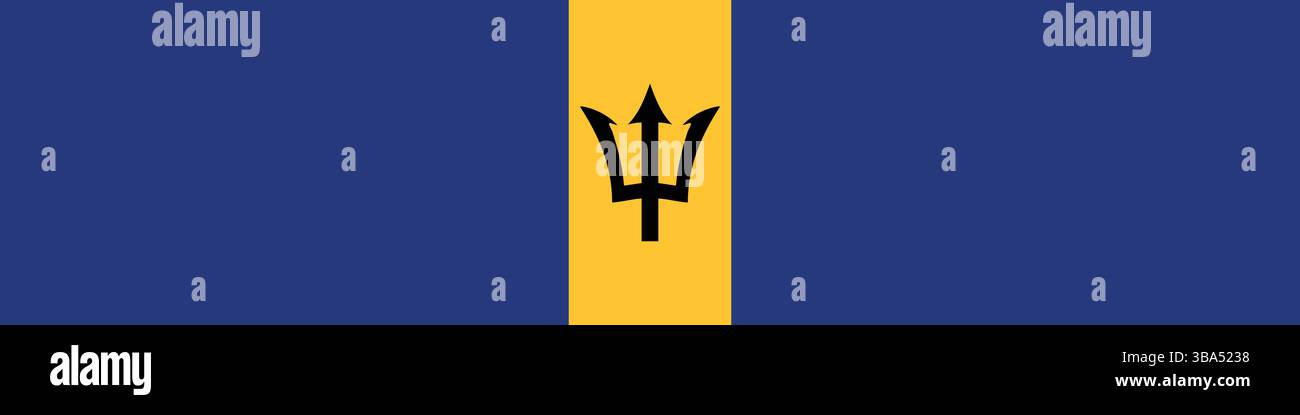 Flag of Barbados. Barbados flag long banner digital vector illustration ...