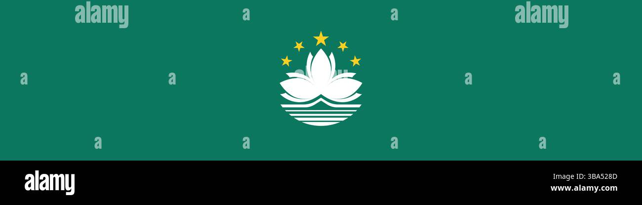 Flag of Macau. Macau flag long banner digital vector illustration Stock ...