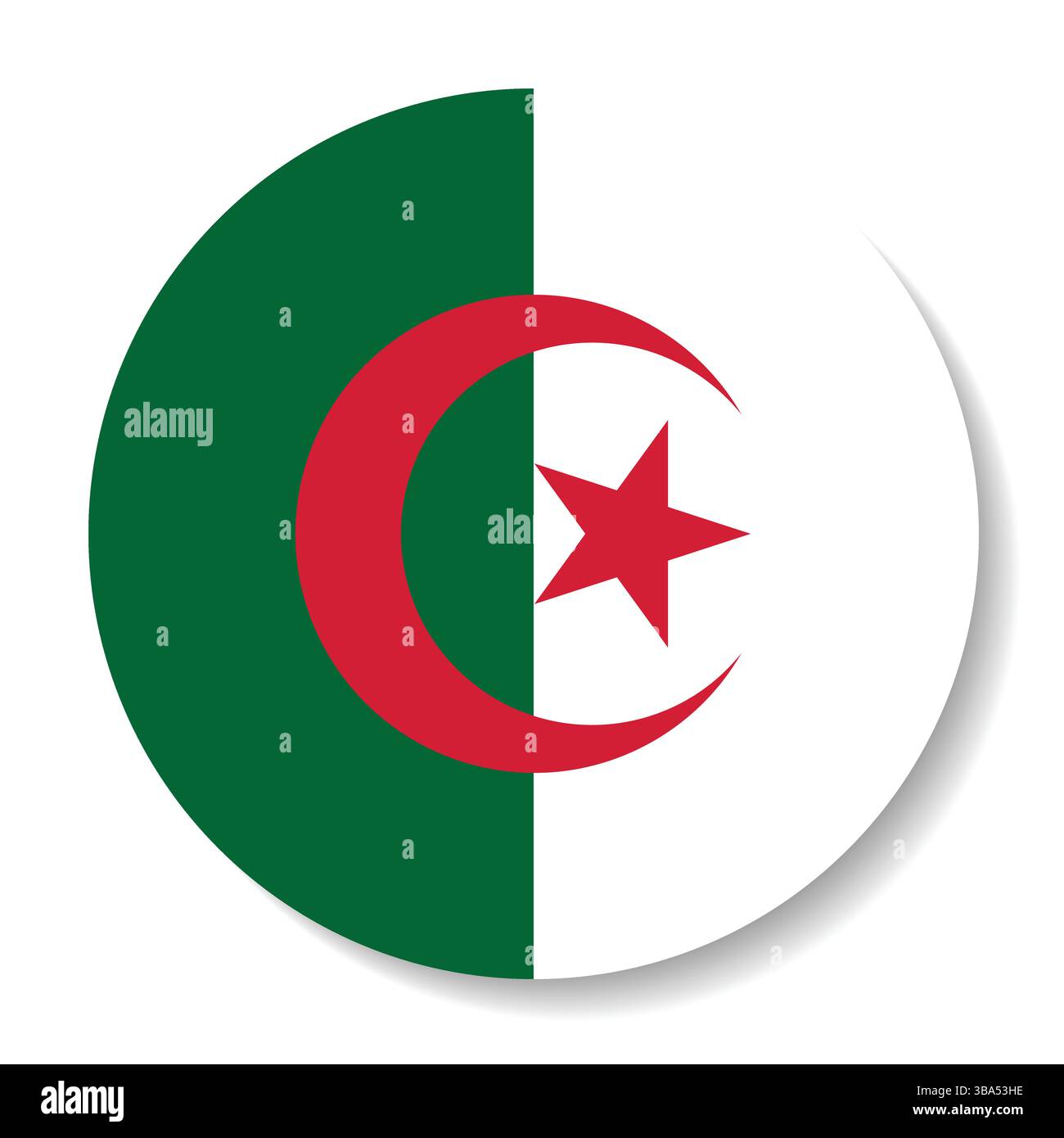 Flag of Algeria. Algeria circular flag logo icon computer vector ...