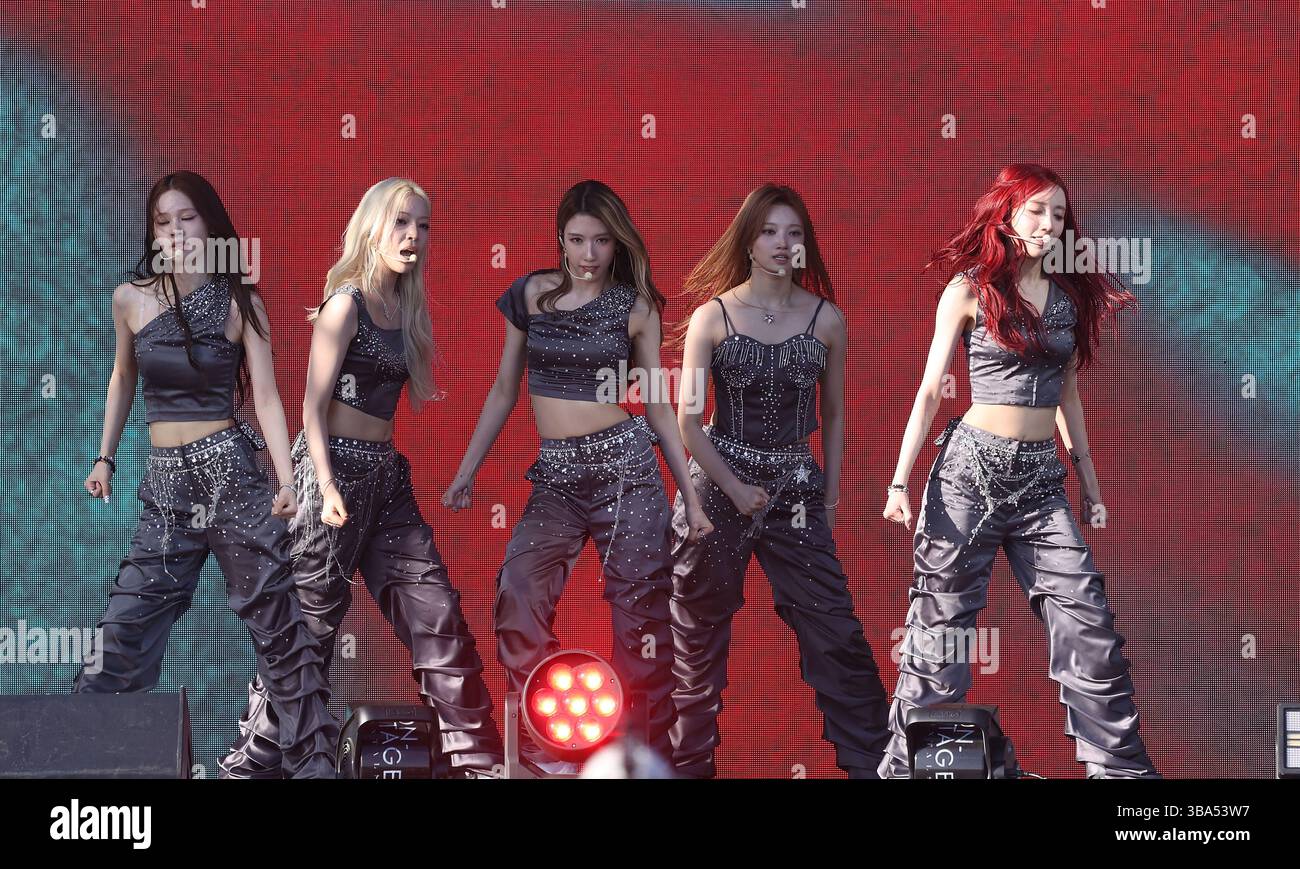 A2O MAY - Quchang, Chenyu, Shijie, Kat and Miche perform onstage during ...