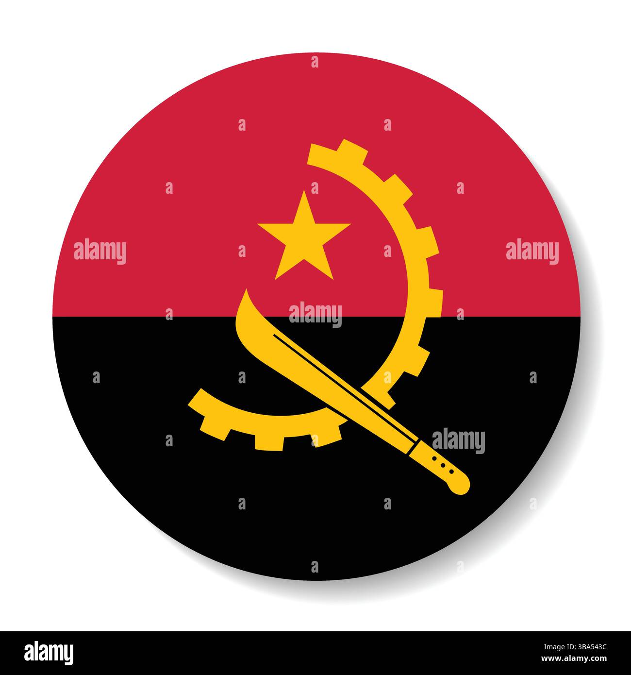 Flag of Angola. Angola circle flag logo icon computer vector ...