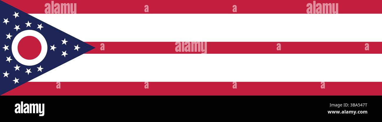 Flag of Ohio. Ohio flag long banner digital vector illustration Stock ...