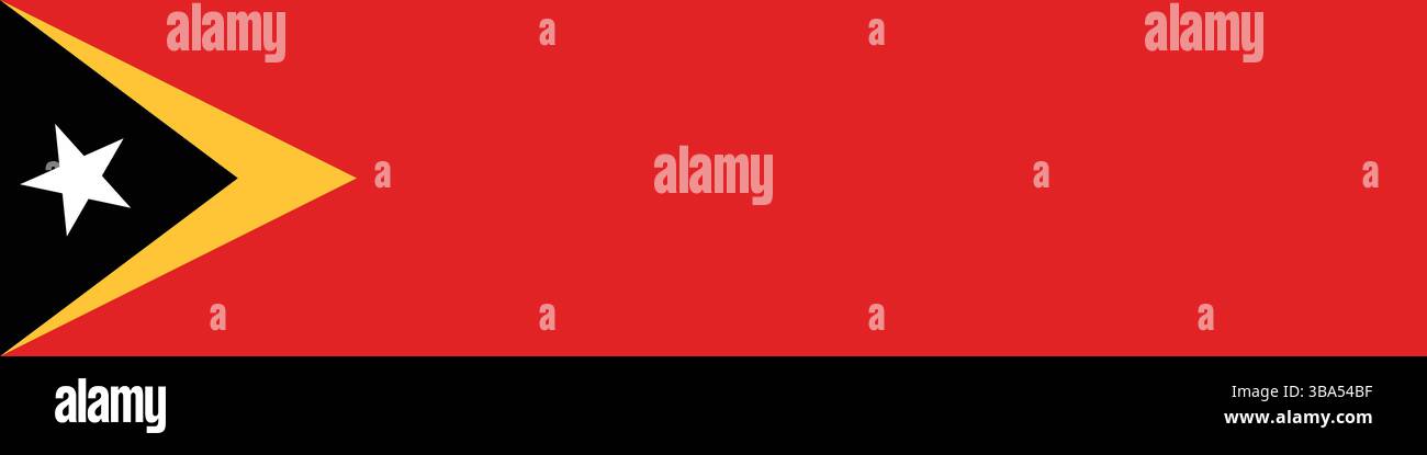 Flag of East Timor. East Timor flag long banner digital vector ...