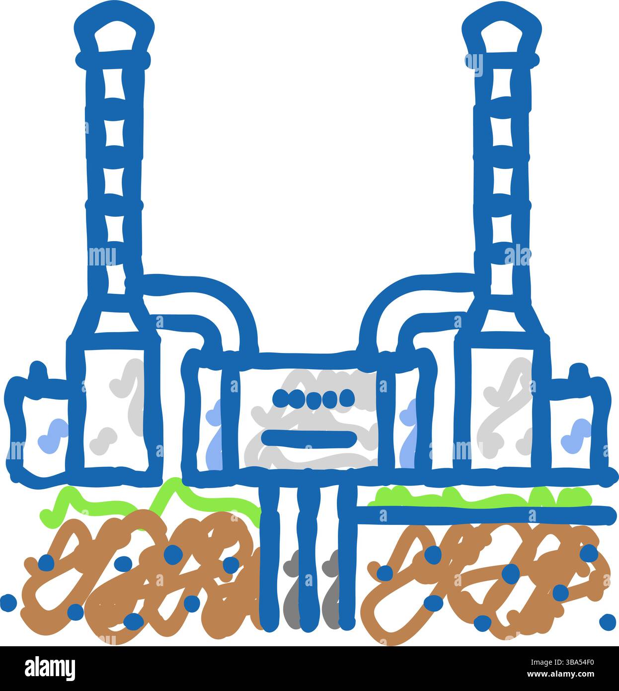 plant geothermal energy icon doodle illustration Stock Vector Image ...