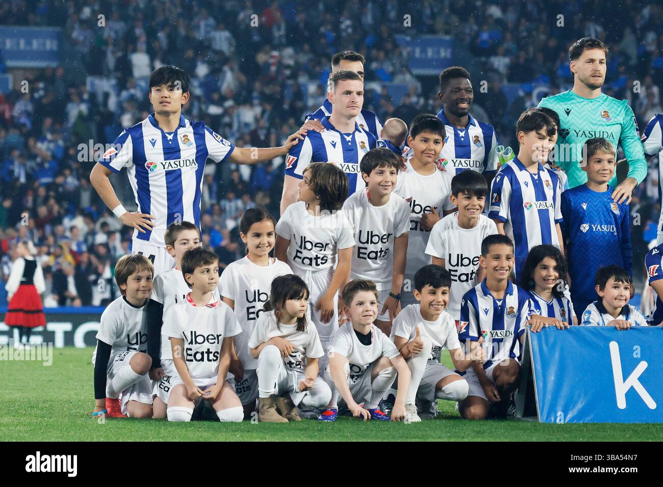 San Sebastian, Spain. Credit: D. 4th May, 2025. Takefusa Kubo, kids ...