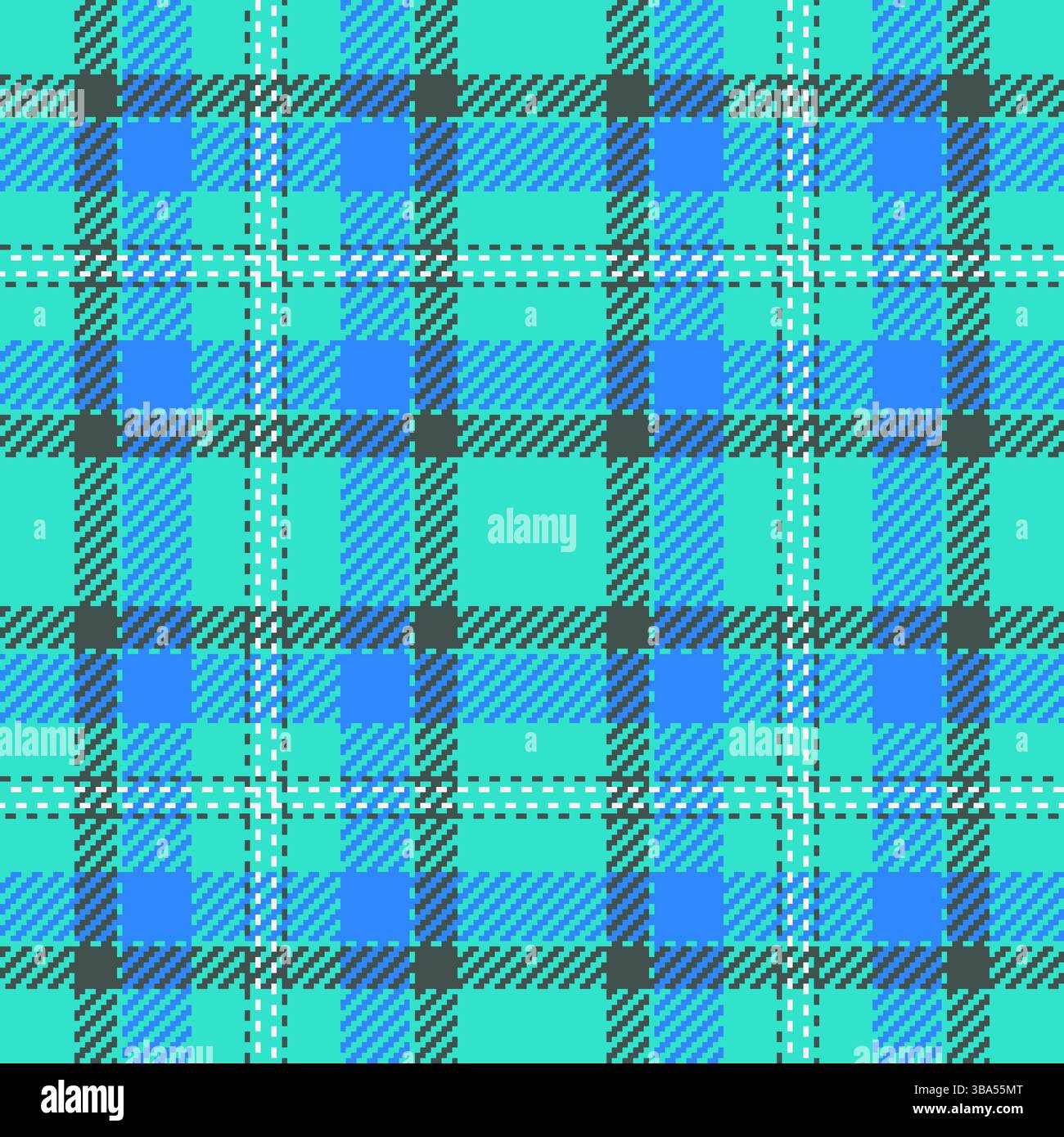 Vibrant plaid pattern in cool blue and turquoise hues. Retro, classic ...