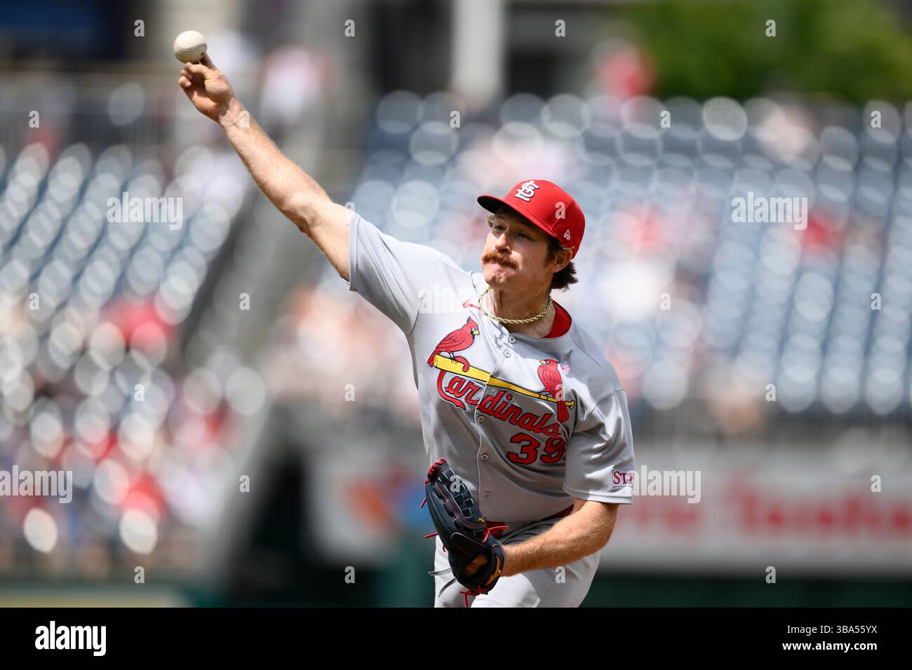 St. Louis Cardinals starting pitcher Miles Mikolas in action during a ...