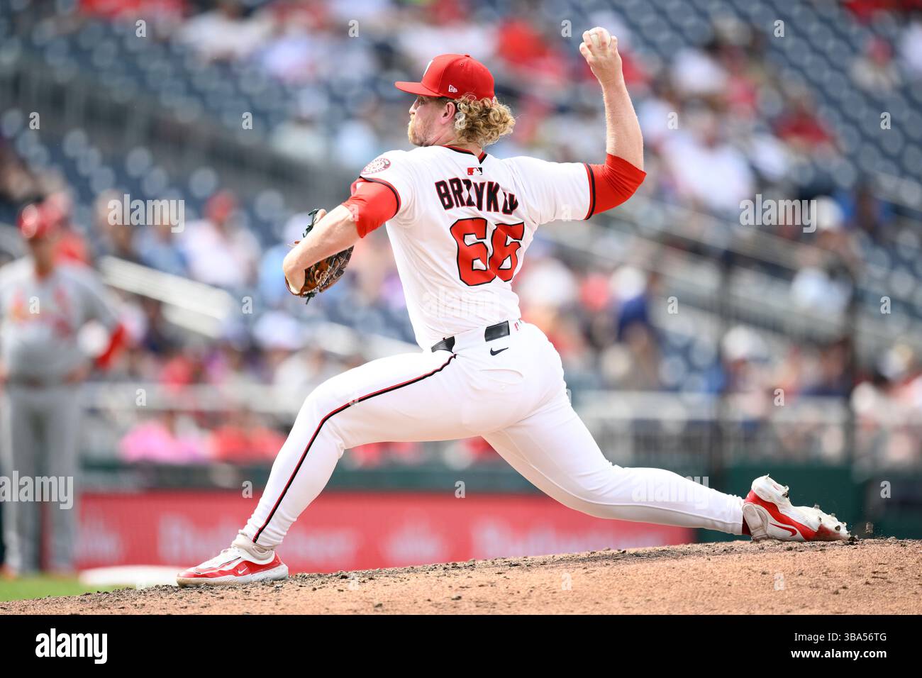 Washington Nationals relief pitcher Zach Brzykcy in action during a ...