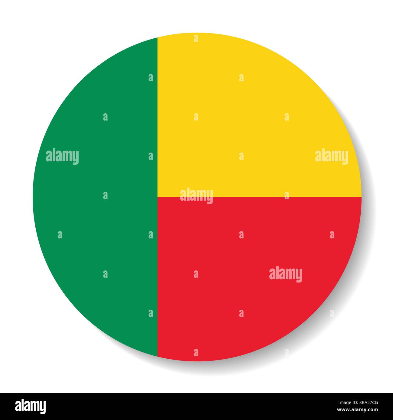 Flag of Benin. Benin circle flag logo icon computer vector illustration ...