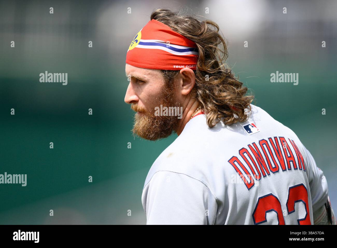 St. Louis Cardinals' Brendan Donovan looks on during a baseball game ...