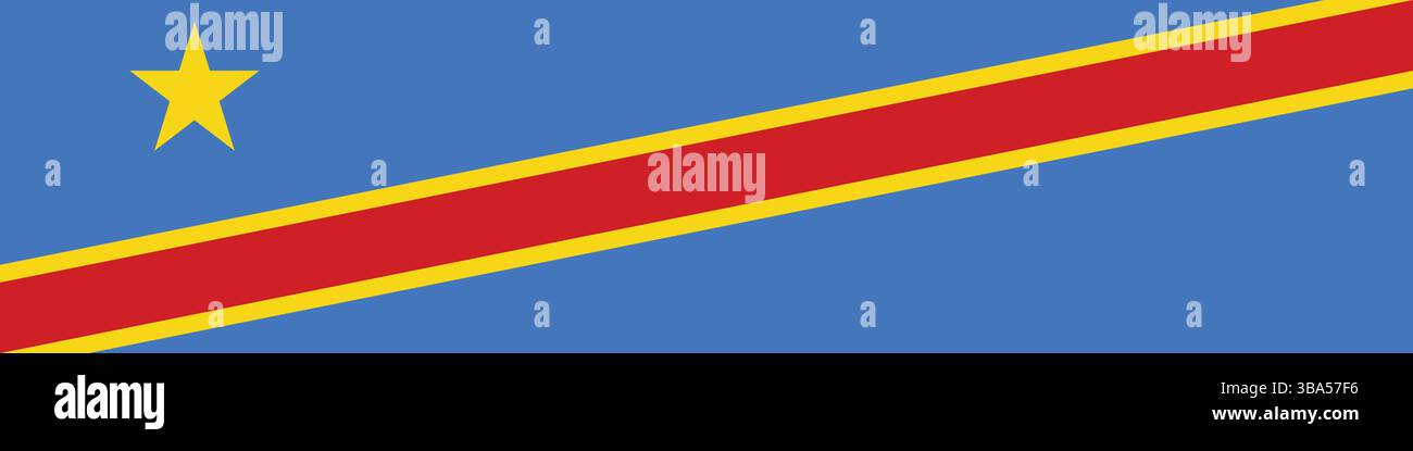 Flag of Congo Democratic. Congo Democratic flag long banner digital ...