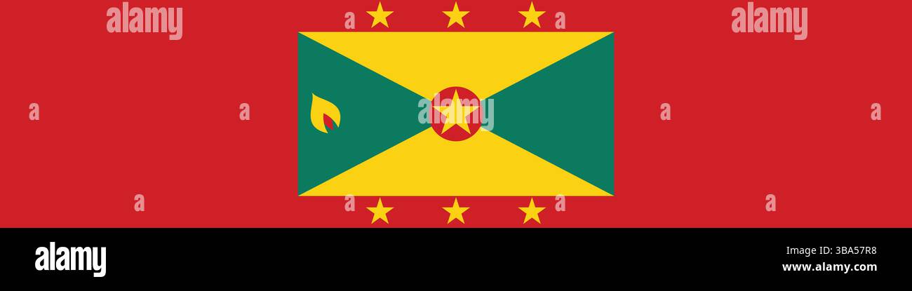 Flag of Grenada. Grenada flag long banner digital vector illustration ...