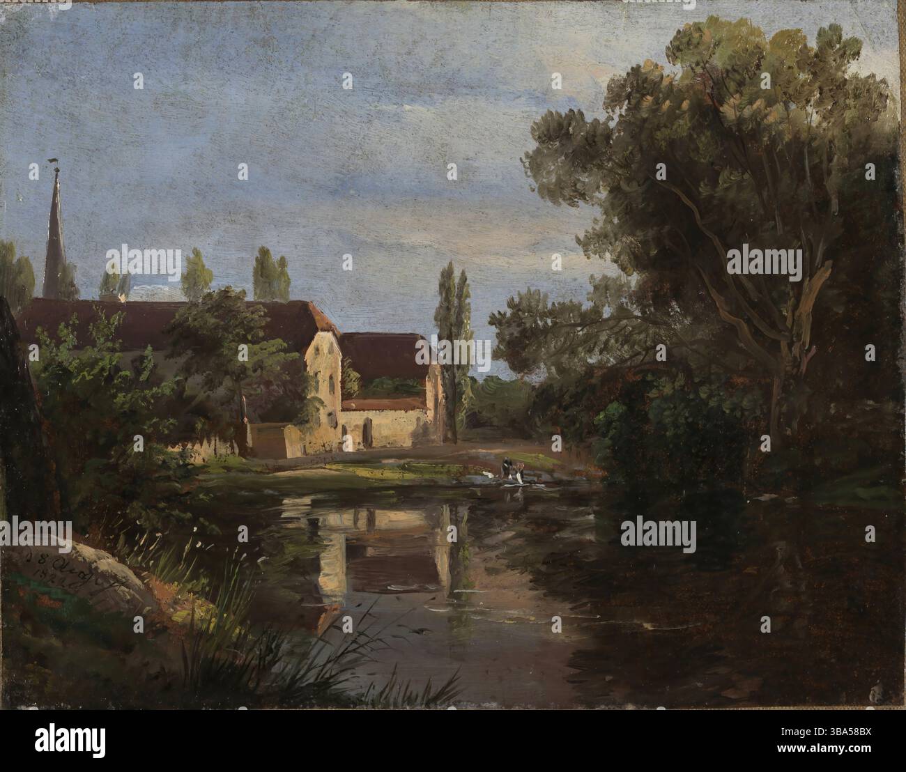 View of Plauen at the River Weisseritz, 1817 (Painting) Dahl, Johan ...
