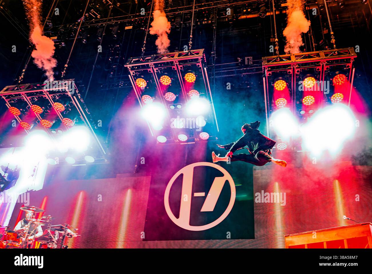 Manchester, UK. 11th May, 2025. Tyler Joseph (vocals, piano, bass) of ...