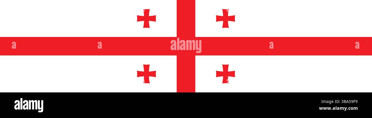 Flag of Georgia. Georgia flag long banner digital vector illustration ...
