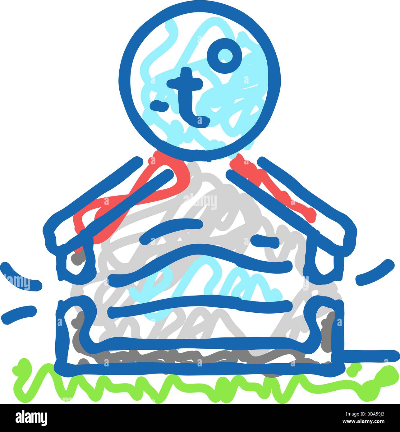 passive cooling green building icon doodle illustration Stock Vector ...