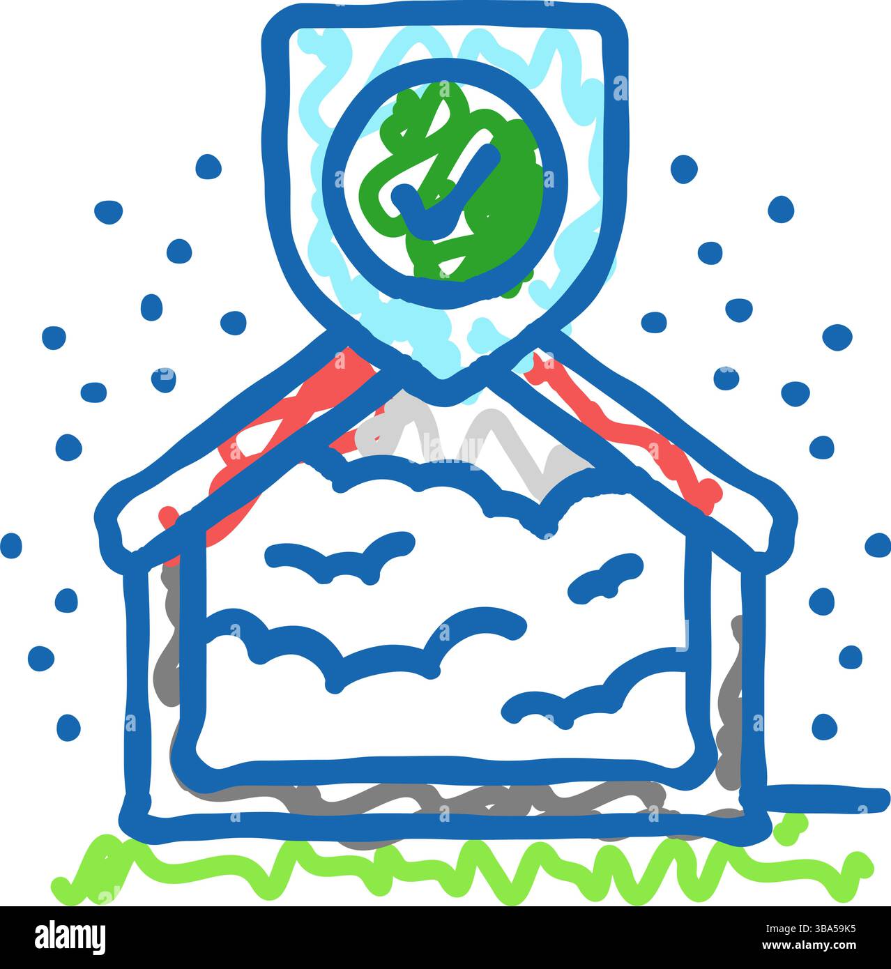 indoor air quality green building icon doodle illustration Stock Vector ...
