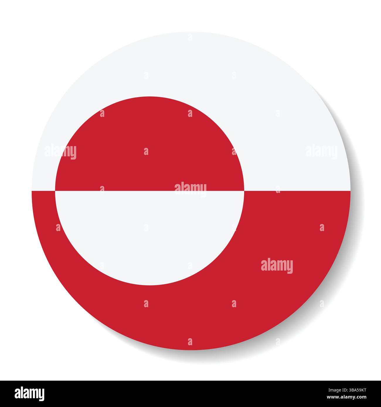 Flag of Greenland. Greenland circular flag logo icon computer vector ...