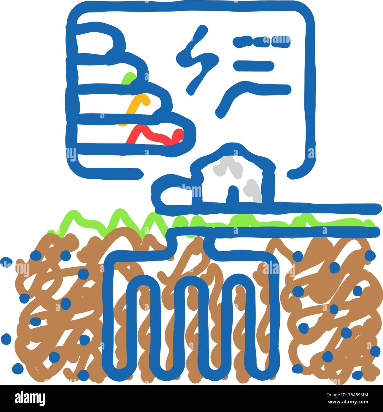 electricity geothermal energy icon doodle illustration Stock Vector ...