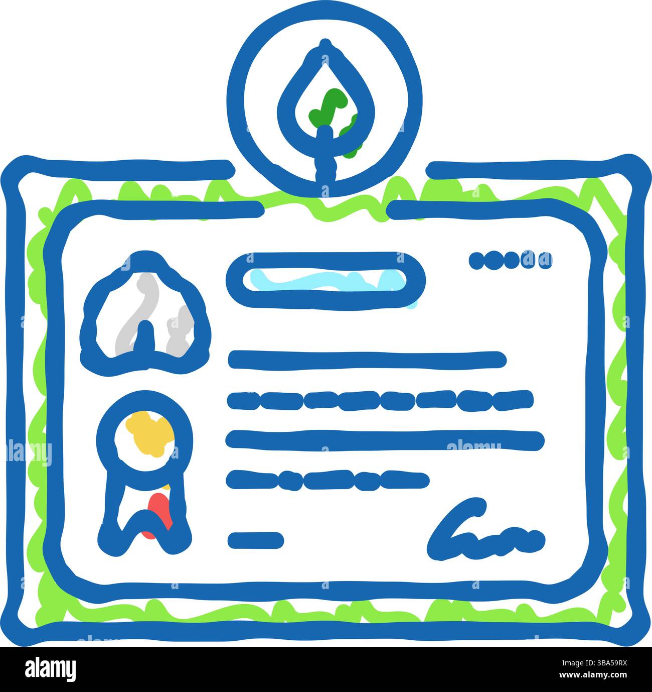 certification green building icon doodle illustration Stock Vector ...