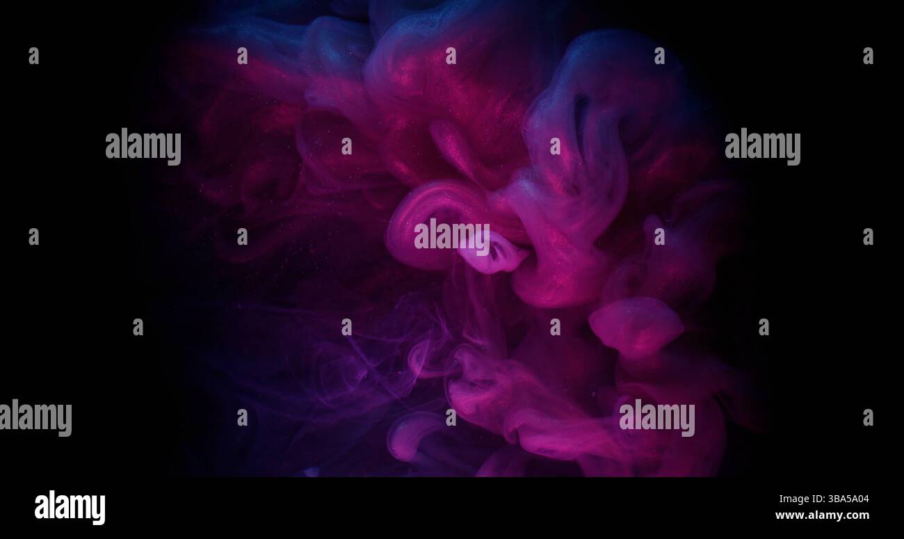 Steam cloud. Art fume. Violet purple smoke wave flowing on black ...