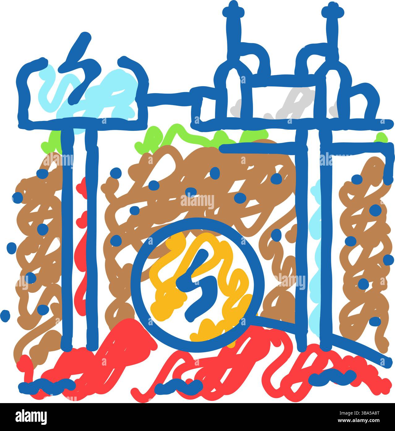 heat recovery system geothermal icon doodle illustration Stock Vector ...