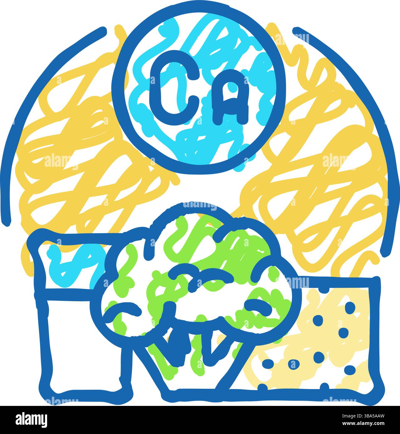 calcium rich food osteoporosis icon doodle illustration Stock Vector ...