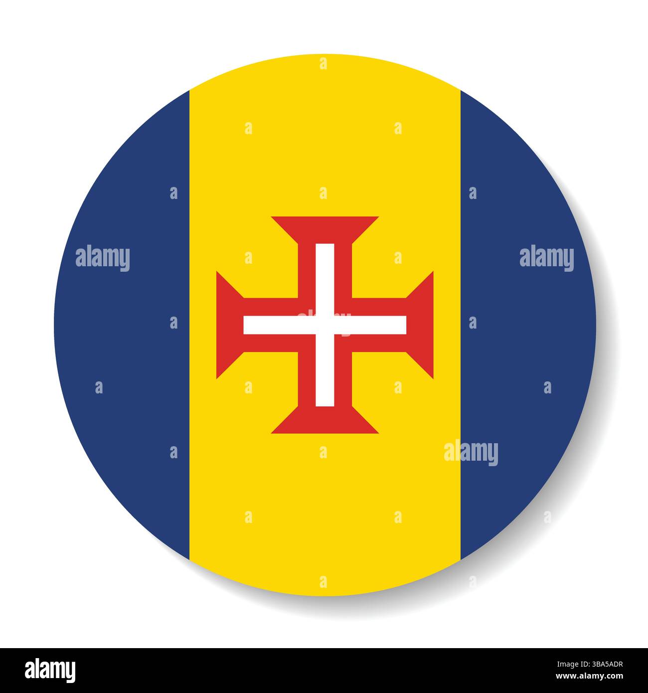 Flag of Madeira. Madeira button flag logo icon computer vector ...