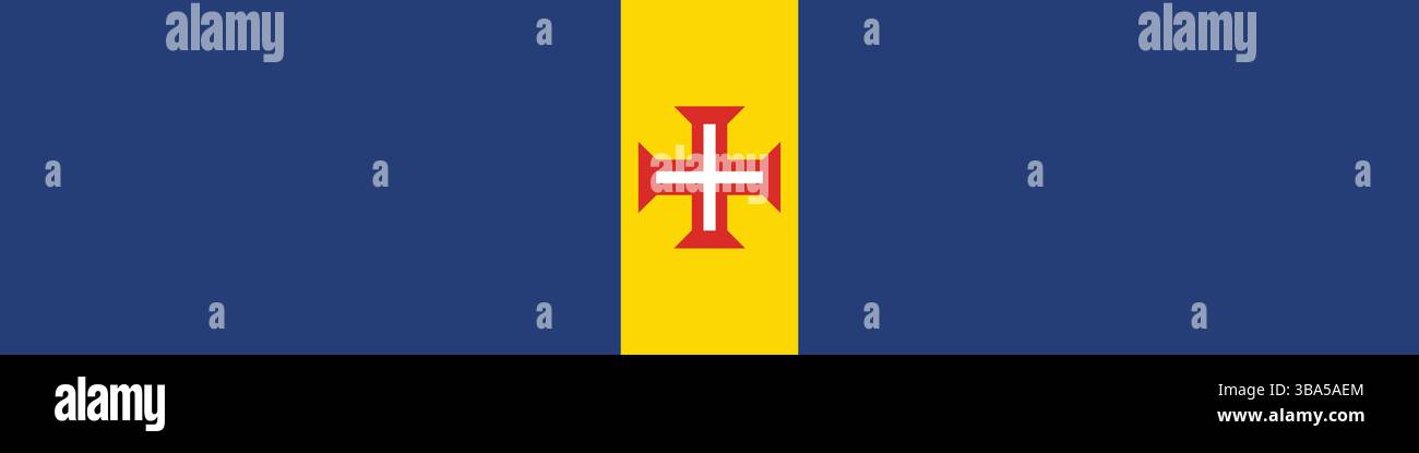 Flag of Madeira. Madeira flag long banner digital vector illustration ...