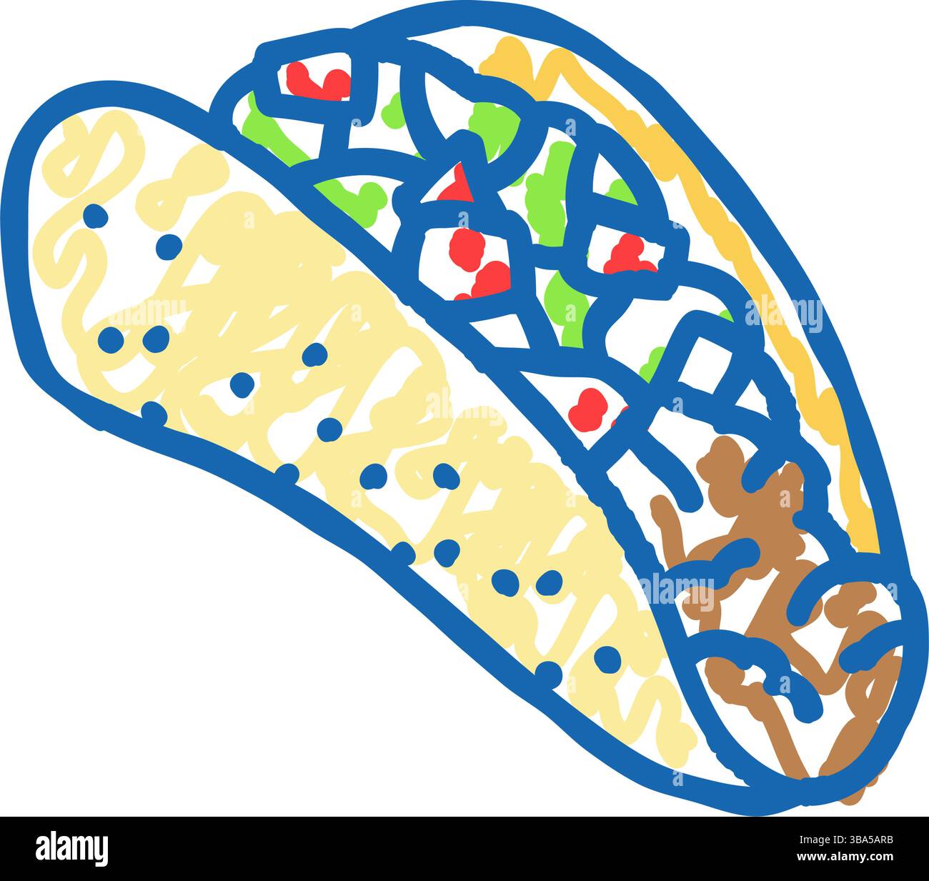 tacos mexican cuisine icon doodle illustration Stock Vector Image & Art ...