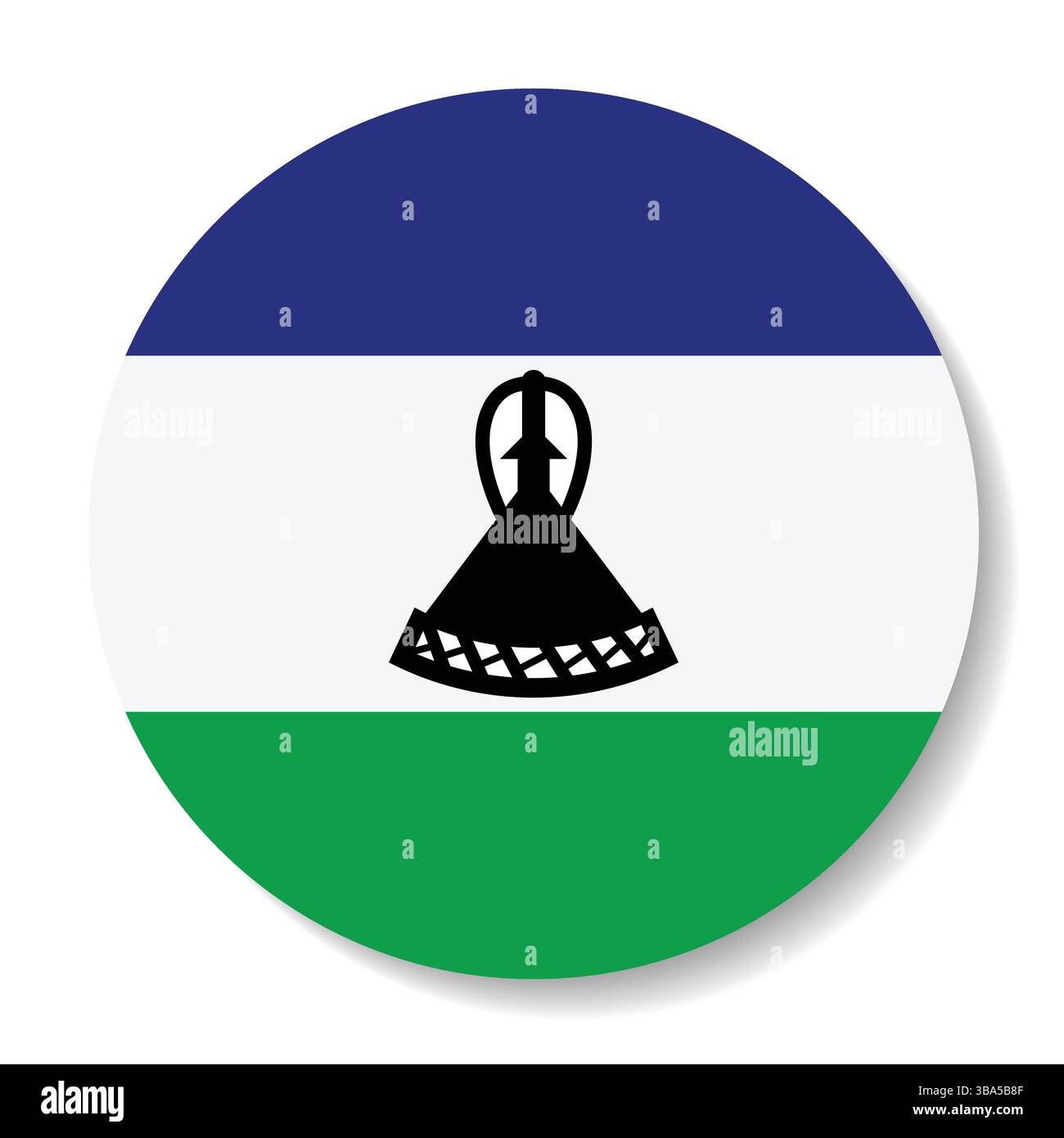 Flag of Lesotho. Lesotho button flag logo icon computer vector ...