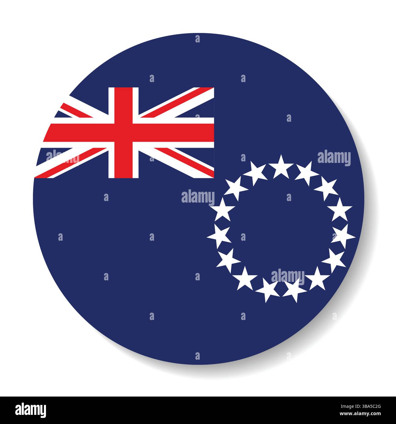 Flag of Cook Islands. Cook Islands button flag logo icon computer ...