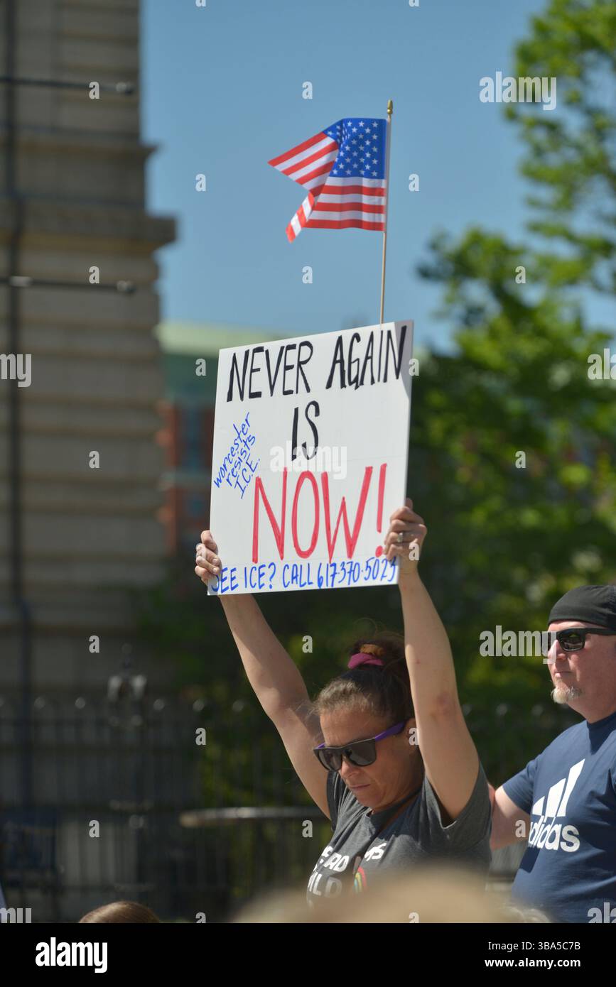 May 11, 2025, Worcester, Ma, USA: Angry residents demonstrate on ...