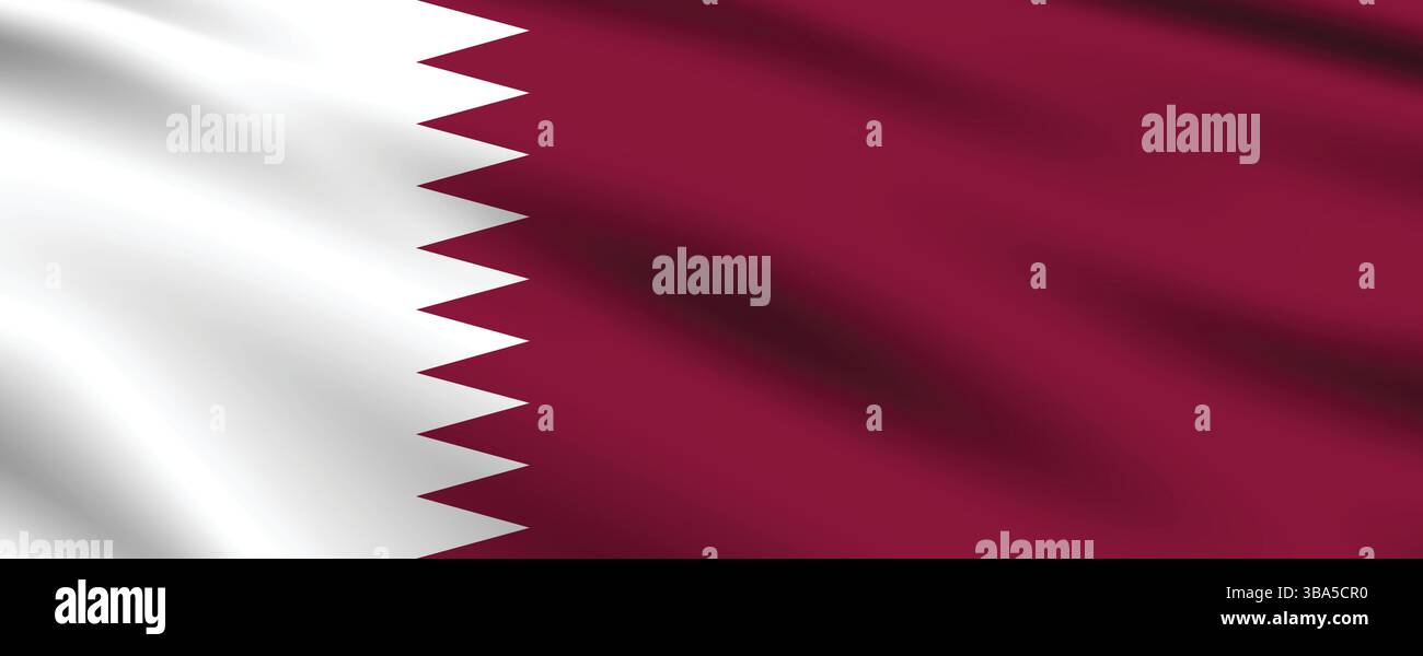 Flag of Qatar. Qatar flag official colors and proportion digital vector ...