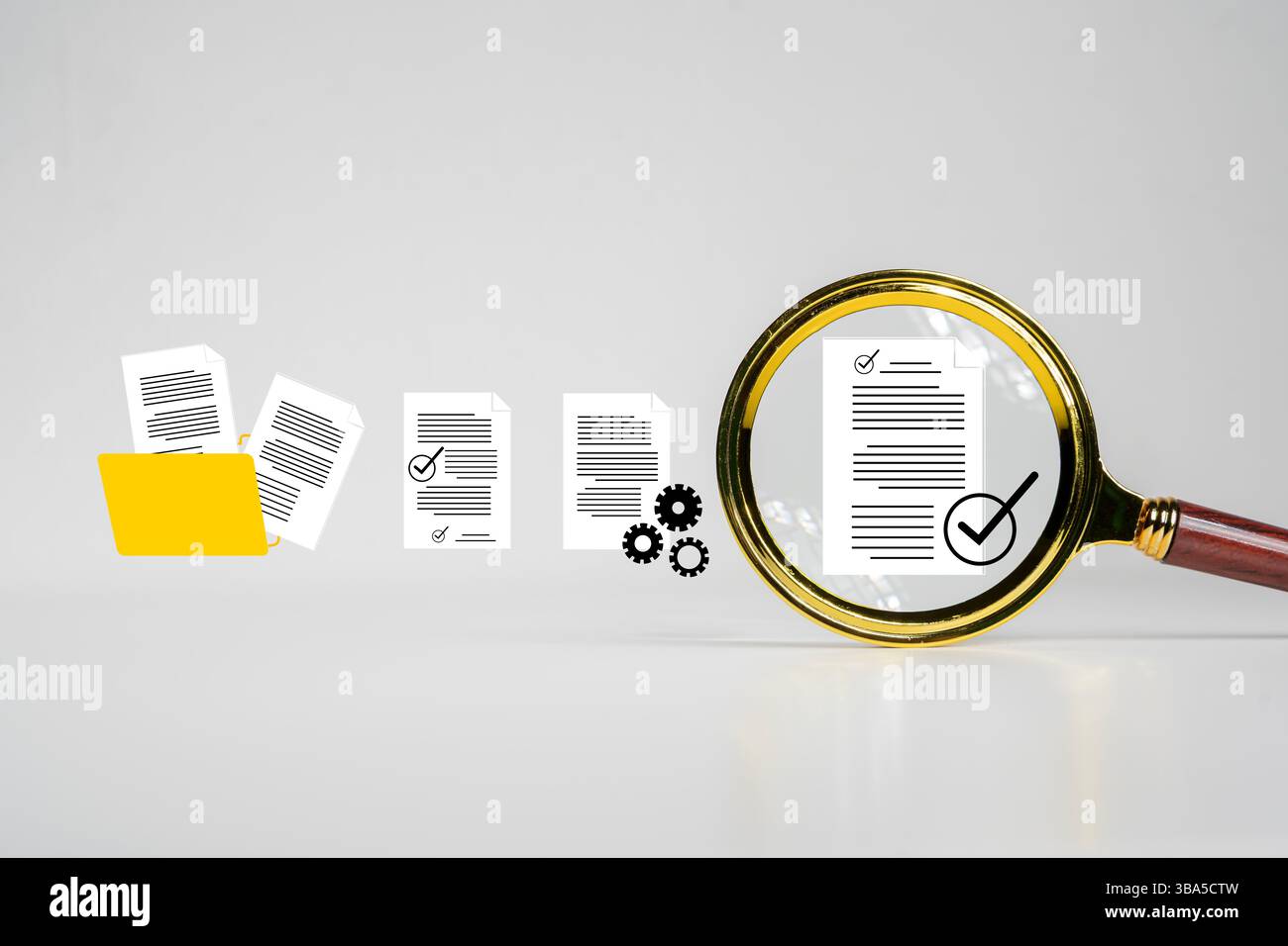 Document Review and Quality Control Concept. Document with a checkmark ...