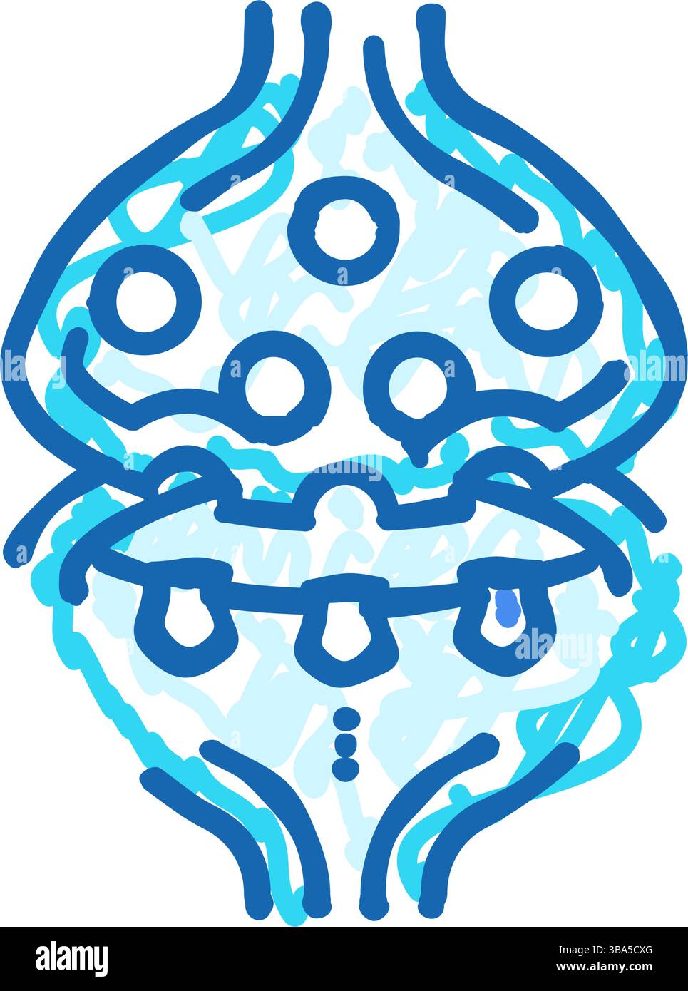 synaptic transmission neuroscience neurology icon doodle illustration ...