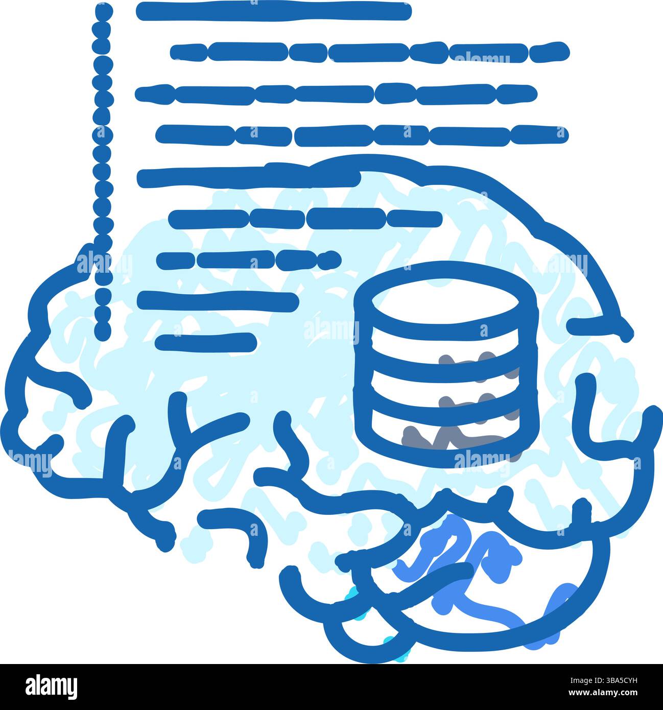eeg monitoring neuroscience neurology icon doodle illustration Stock ...