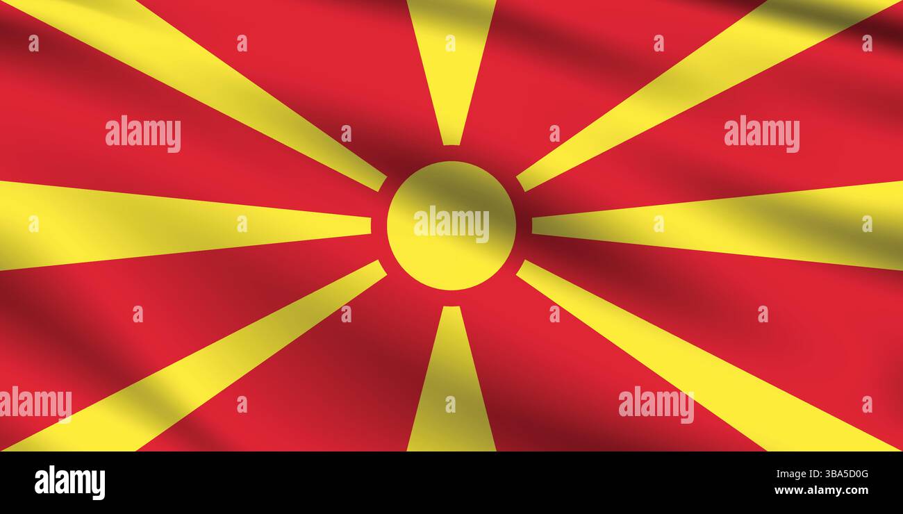 Flag of North Macedonia. North Macedonia flag official colors and ...