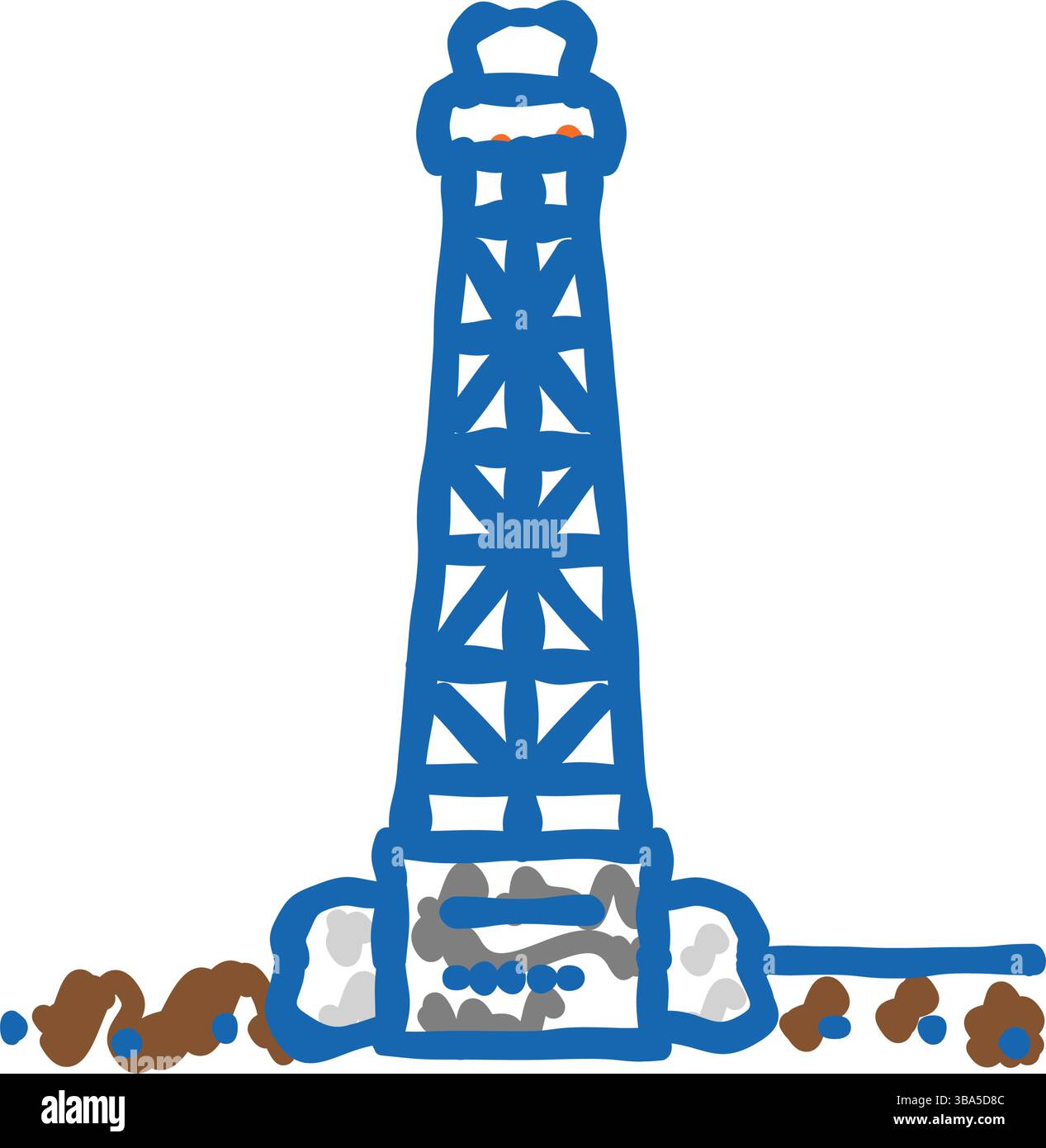 onshore drilling oil industry icon doodle illustration Stock Vector ...
