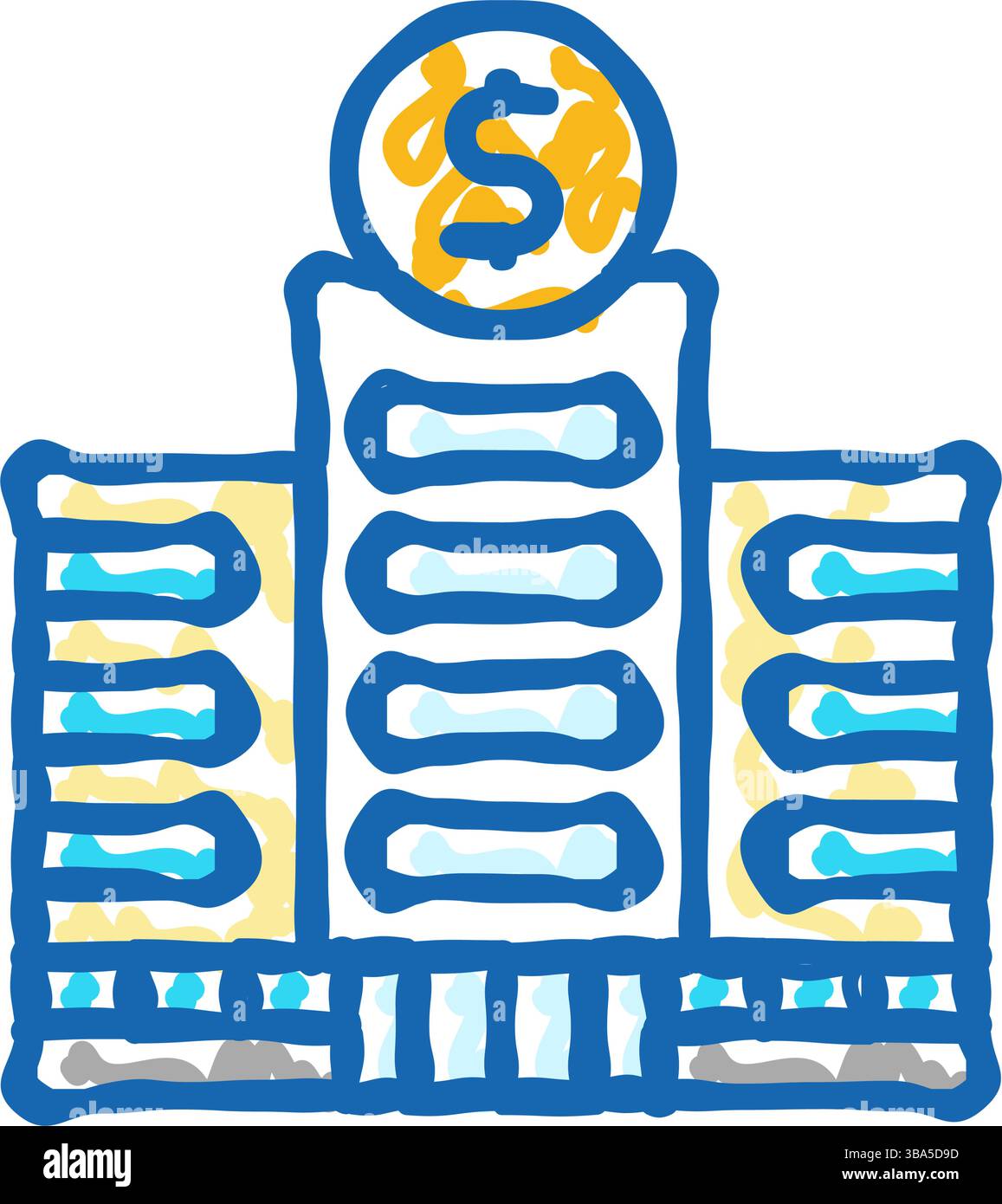 department bank building icon doodle illustration Stock Vector Image ...