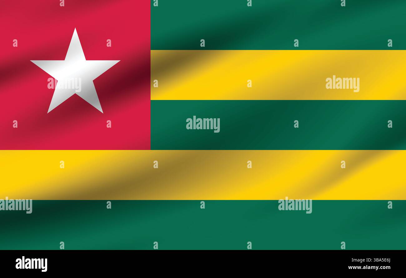 Flag of Togo. Togo flag official colors and proportion digital vector ...