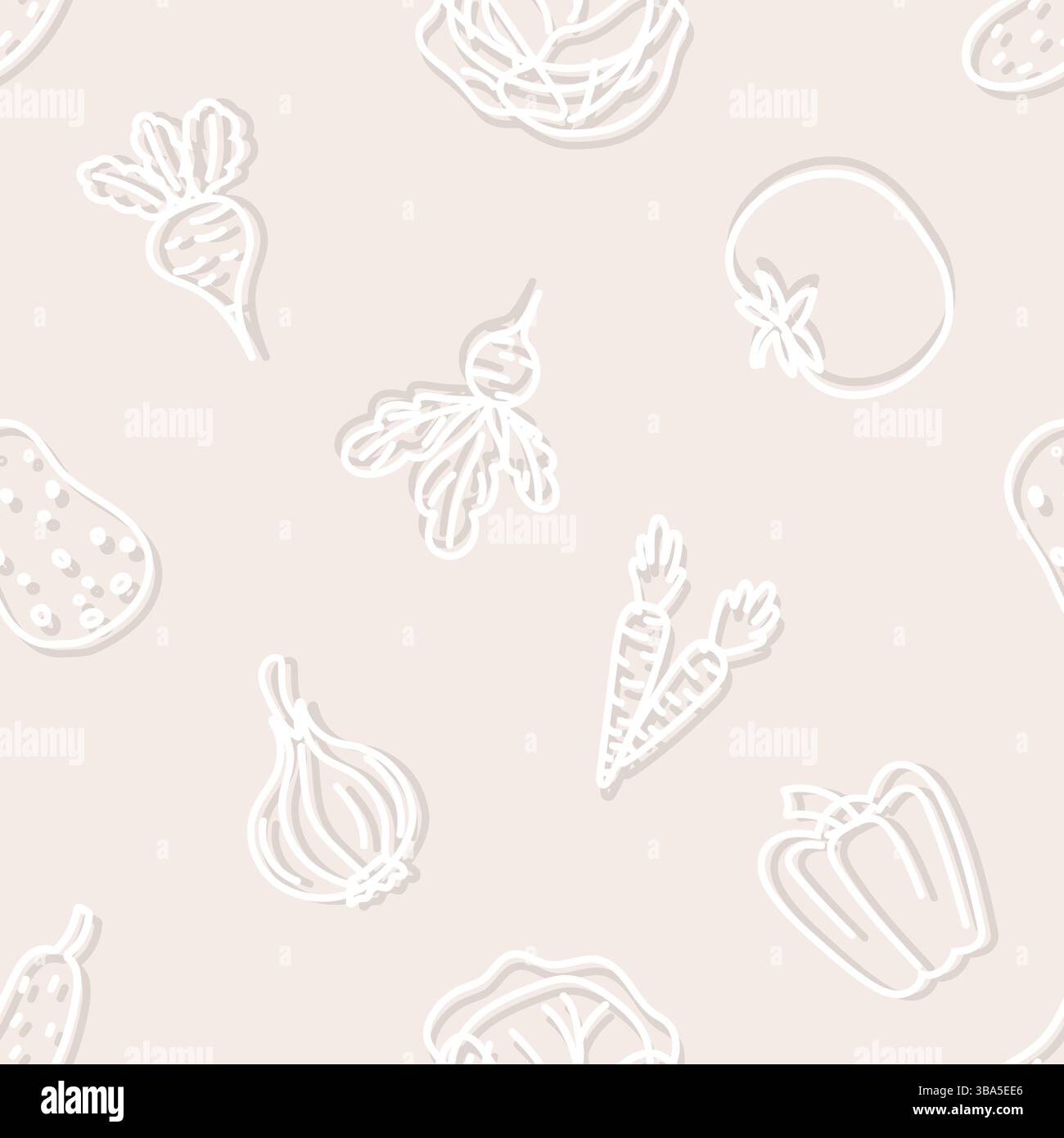 Seamless vegetable pattern linear Stock Vector Images - Alamy