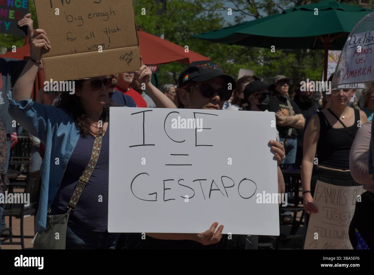 May 11, 2025, Worcester, Ma, USA: Angry residents demonstrate on ...