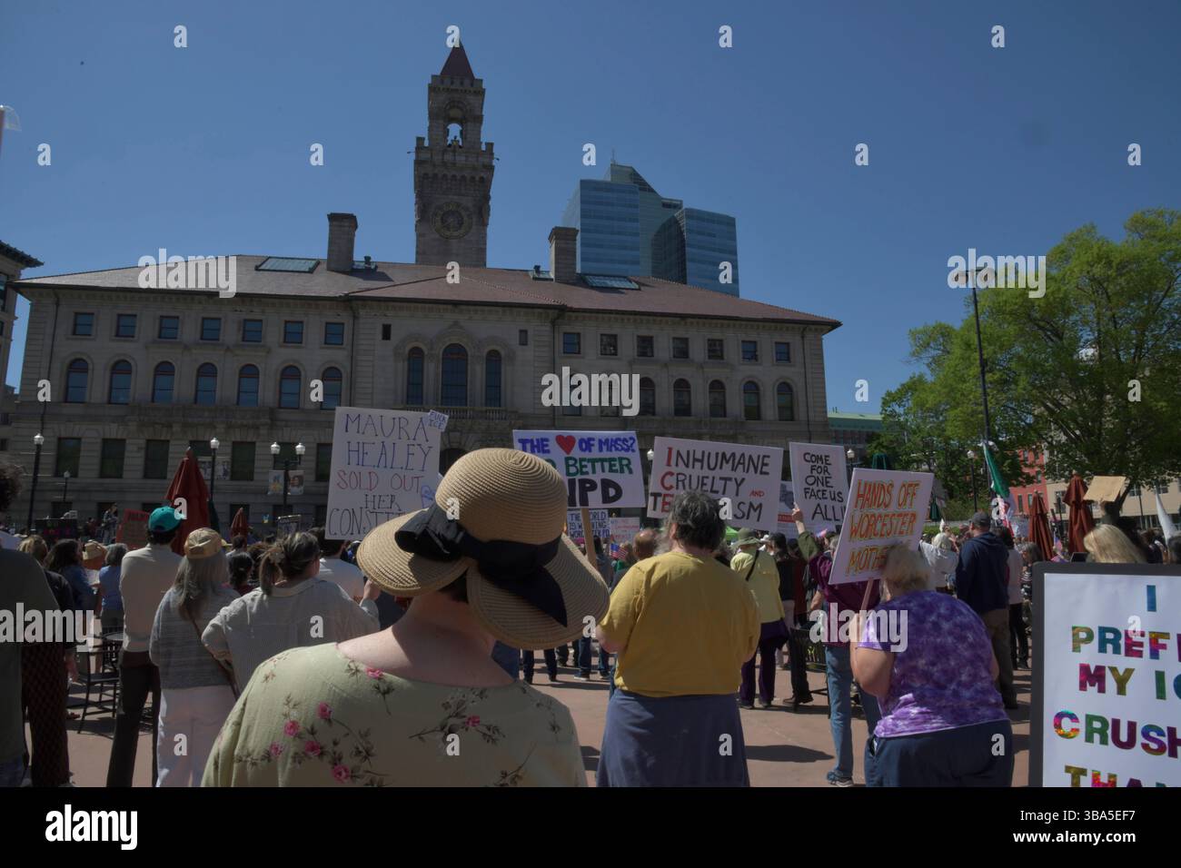 May 11, 2025, Worcester, Ma, USA: Angry residents demonstrate on ...