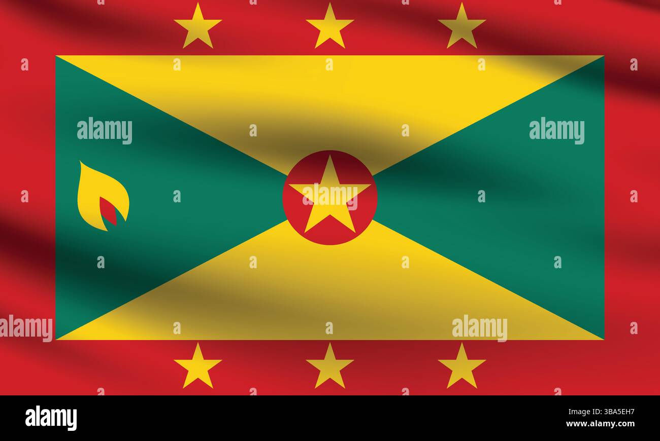 Flag of Grenada. Grenada flag official colors and proportion digital ...