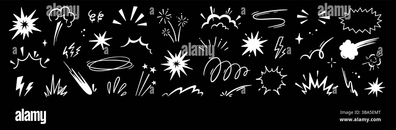 Line speed cartoon effect, boom explosive motion line element set ...