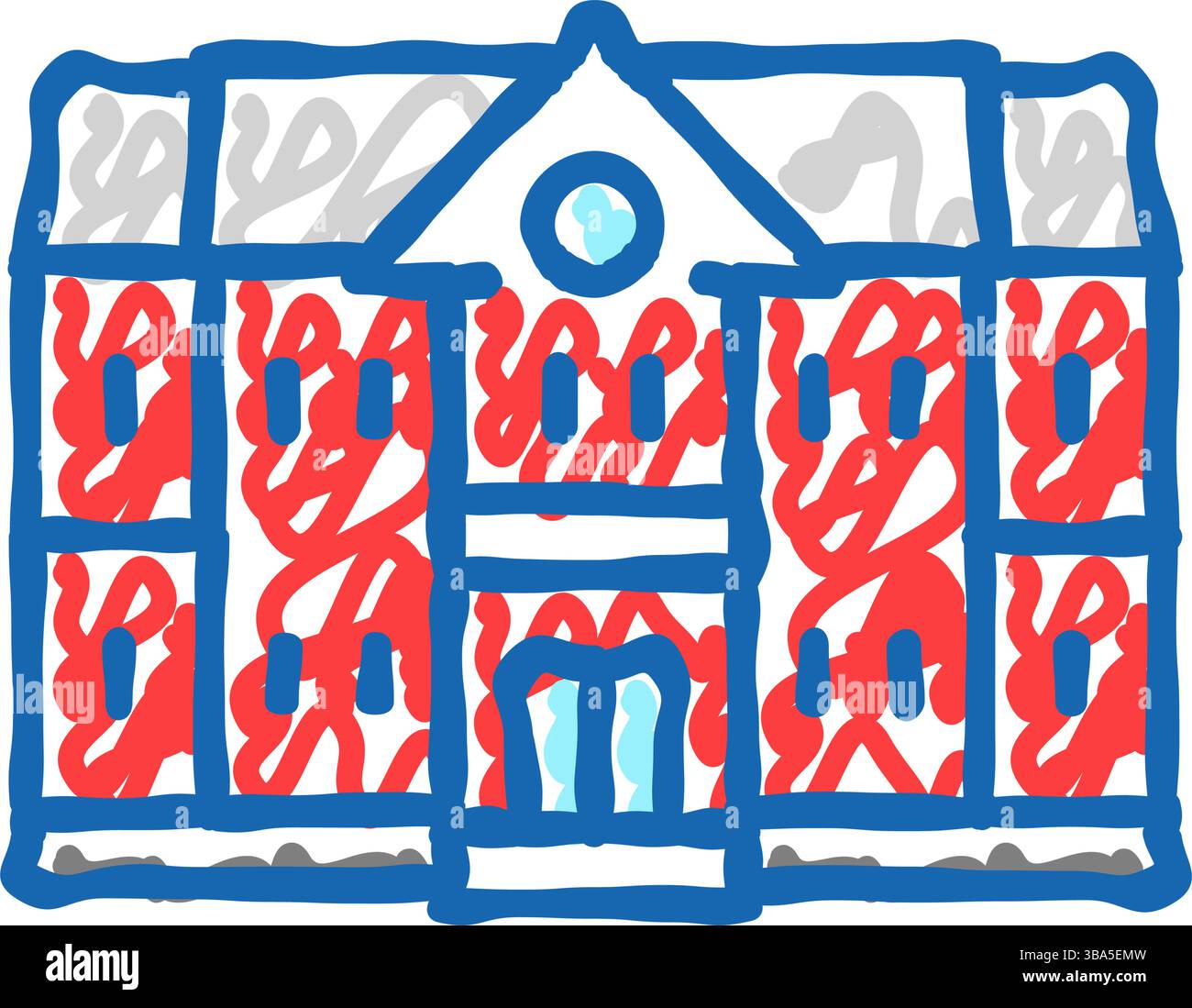 primary school building icon doodle illustration Stock Vector Image ...