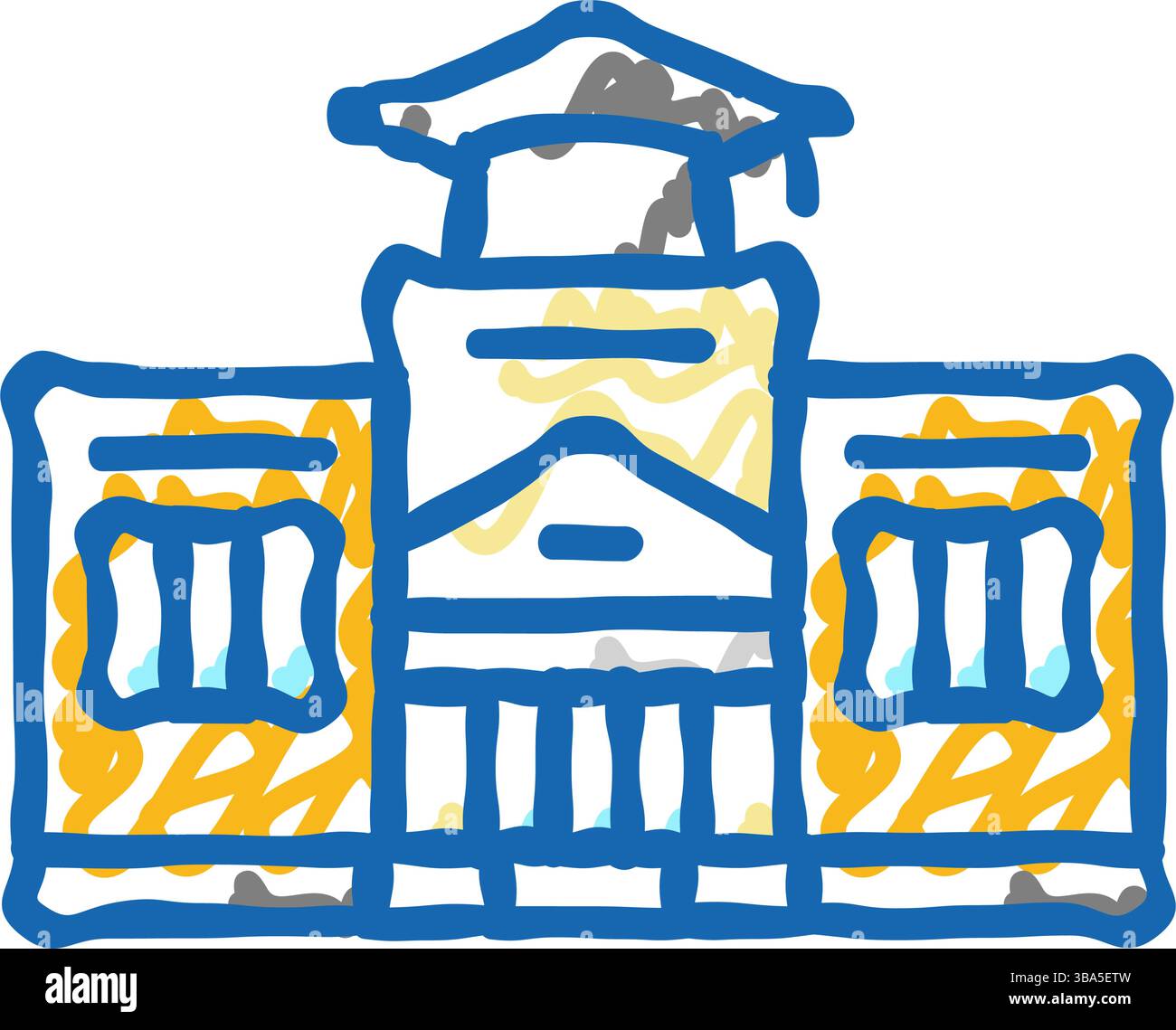 high school building icon doodle illustration Stock Vector Image & Art ...