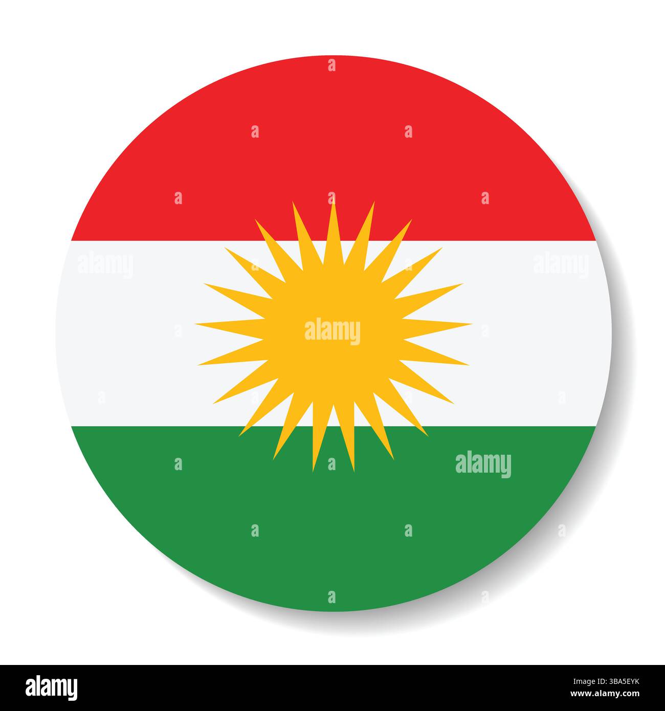 Flag of Iraqi Kurdistan. Iraqi Kurdistan circle flag logo icon computer ...